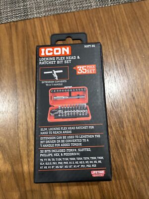 ICON Locking Flex Head Ratchet and Bit Set 35 Piece | eBay