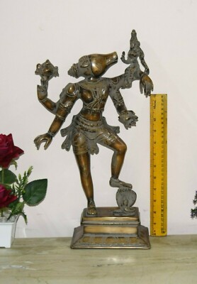 Heavy Brass 17.5'' Inch Standing Varaha Rare Antique Statue 6.6 KG ...
