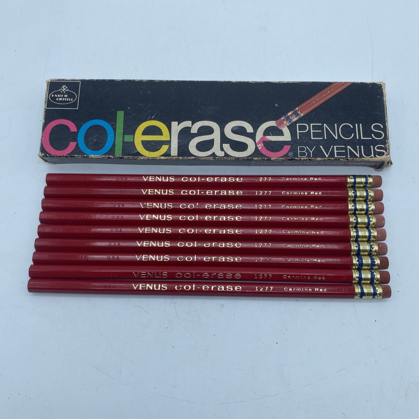 Faber Castell Venus Col-Erase Erasable Colored Pencils Carmine Red 1277 ...