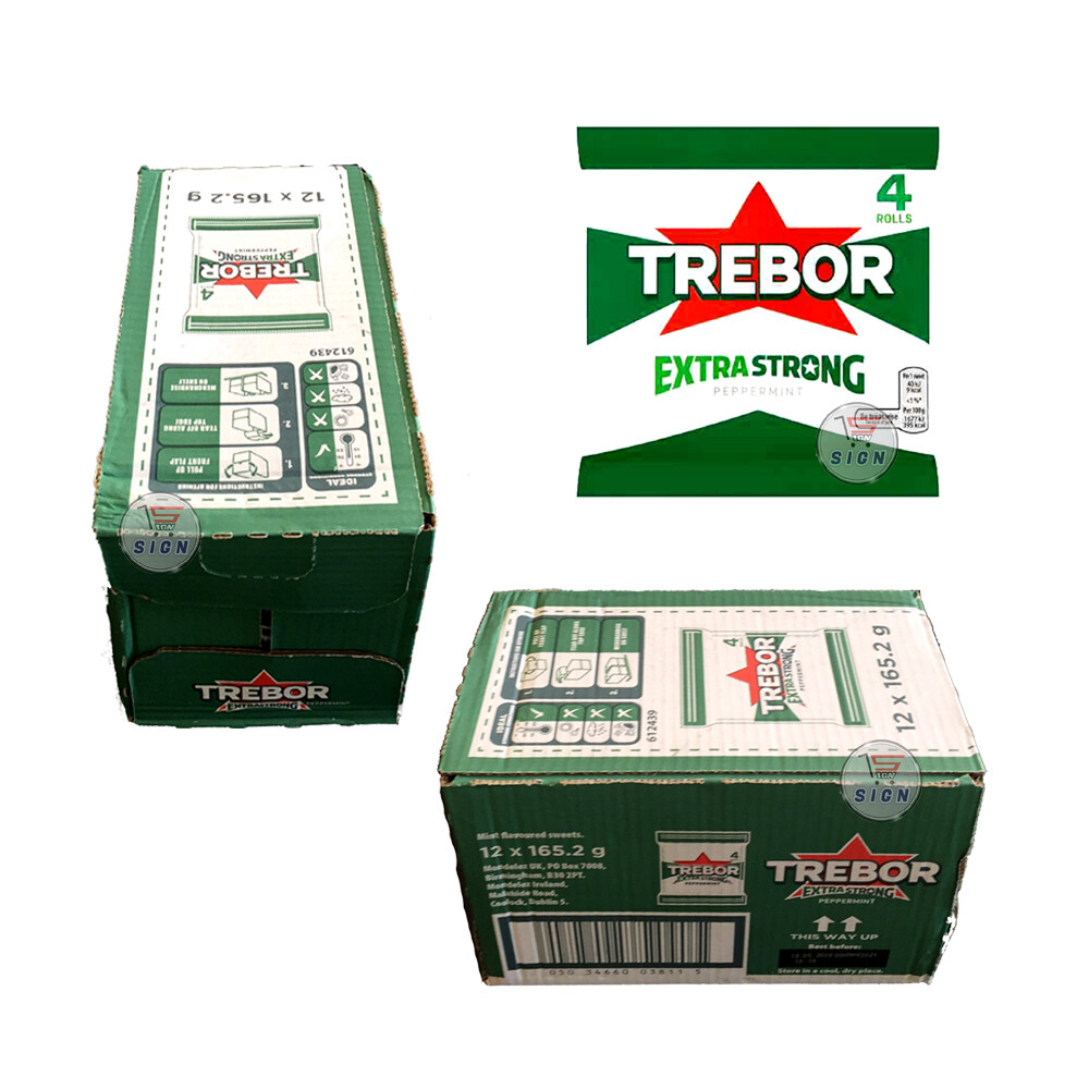 TREBOR PEPPERMINT, XXX, EXTRA STRONG, SOFTFRUITS, SPEARMINT 6 x 4 ROLLS ...