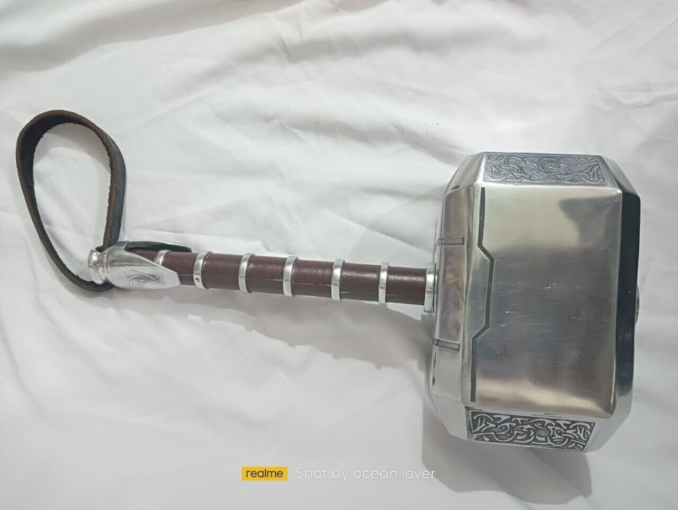 Thor Hammer 1:1 Mjolnir Metal Replica Resin Base Avengers Prop Replica ...