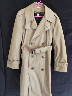 1982-Prod. USMC All-Weather Double Breasted Trench Coat Men's 38S W ...