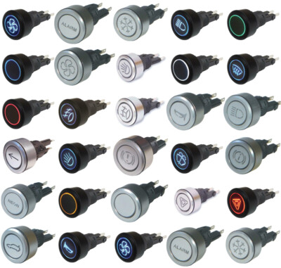 Quality Savage Push Button On Off Led Switch Silver Black Van Race ...