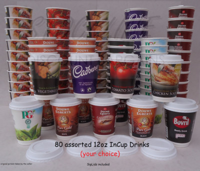 80 InCup Drinks 2GO 12oz+80 lids. 9 varieties (CHOOSE YOUR OWN MIX OF ...