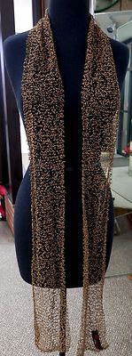 Jean Crisan Handmade Gold Jewel And Beaded Scarf | eBay