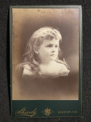 Decatur Illinois IL Cute Girl Child In Dress Antique Cabinet Photo | eBay