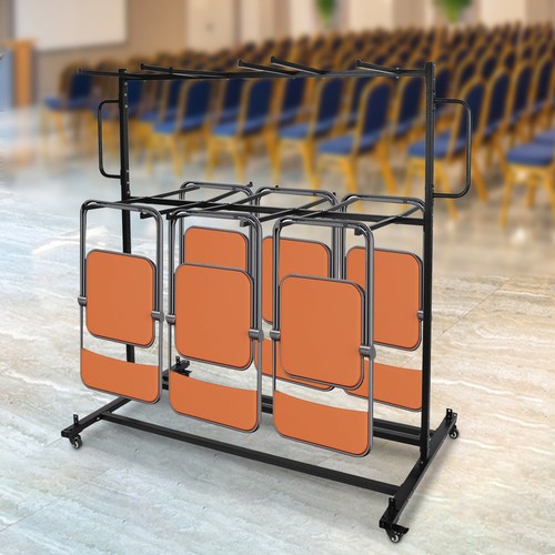 84 Chairs Folding Chair Cart Heavy Duty Mobile Stackable Chair Table ...