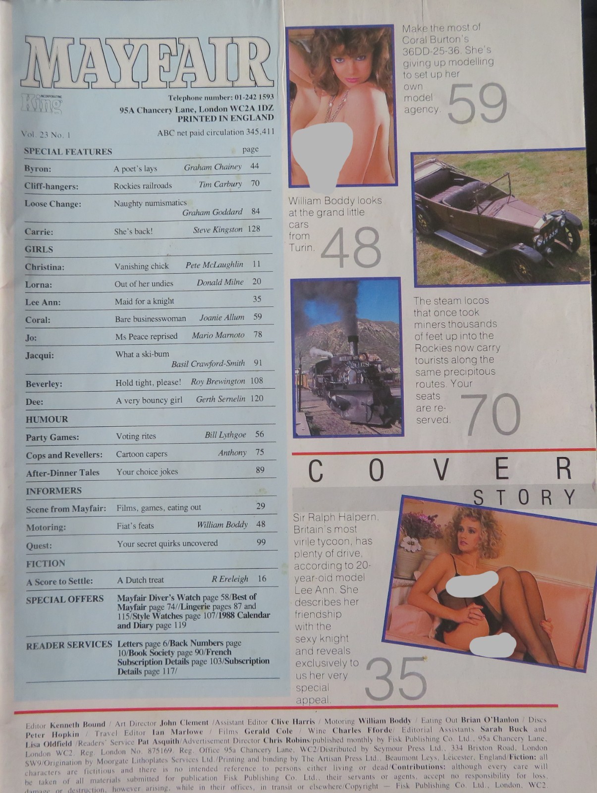 MAYFAIR Magazine - Vol 23 No 01 - Front/back missing + couple pages ...