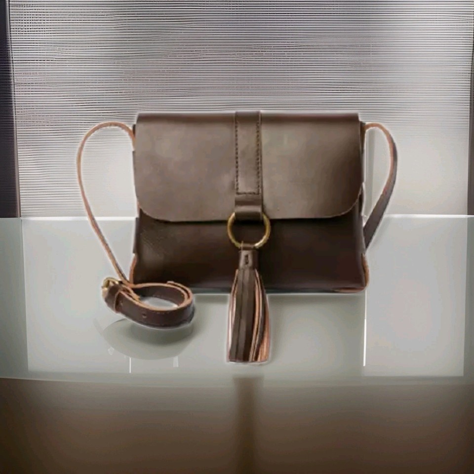 ACROSS BODY SHOULDER BAG GENUINE DARK BROWN LEATHER FAT FACE HARPER NEW ...