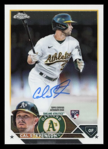 Cal Stevenson RC On Card Auto 2023 Topps Chrome RA-CST Oakland ...
