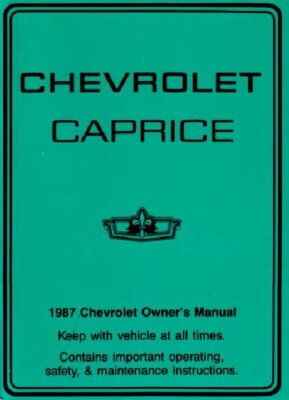 Chevrolet Caprice 1987 Maintenance/Owners Manual Book | eBay