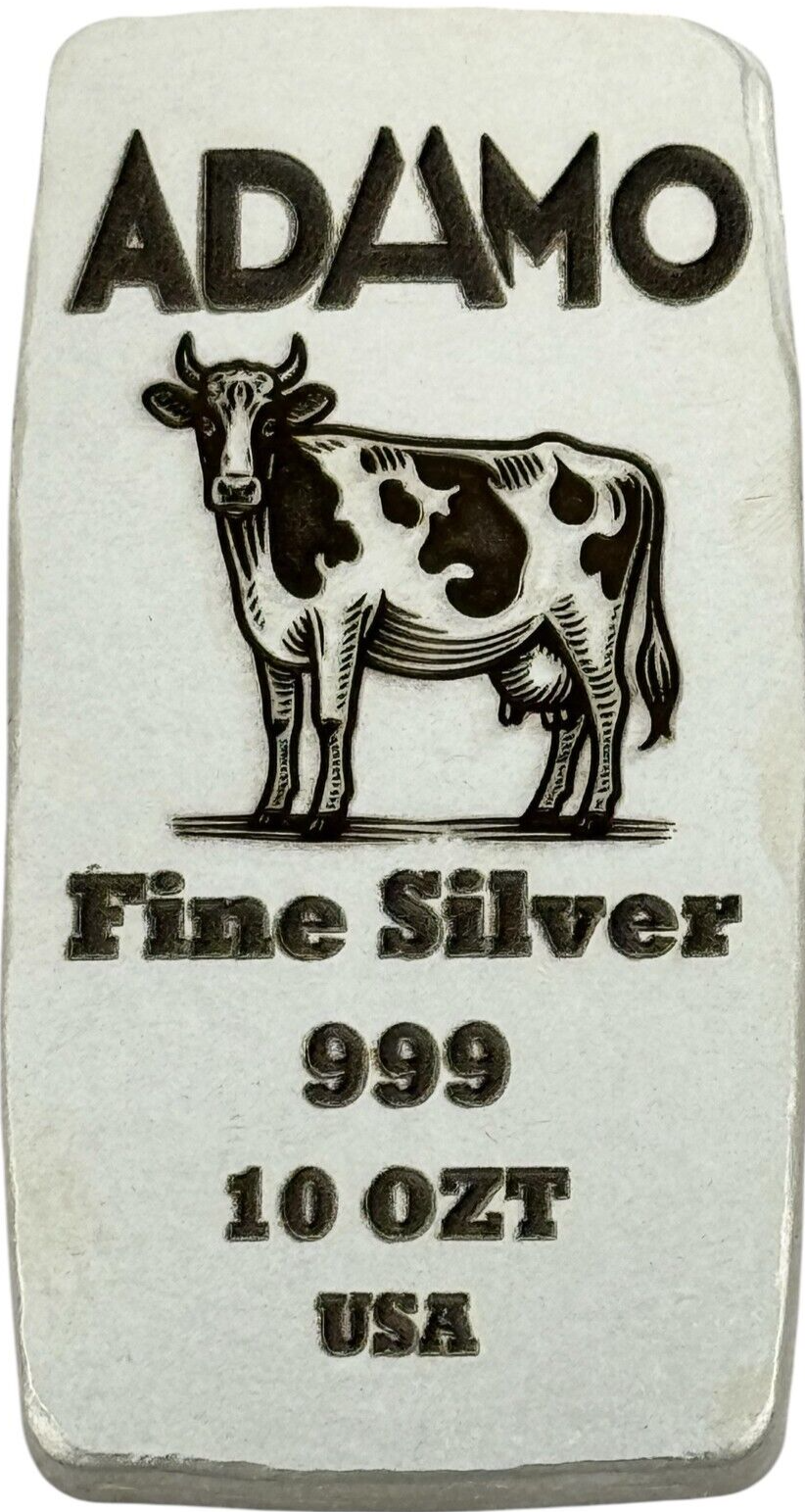 10 oz Silver Bar 999 Cow Adamo Metals - Matt Finish | eBay