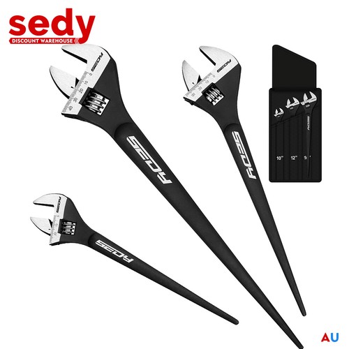 3Pc Adjustable Spud Wrench Set SAE & Metric Shifter Plumbing 10/12 ...