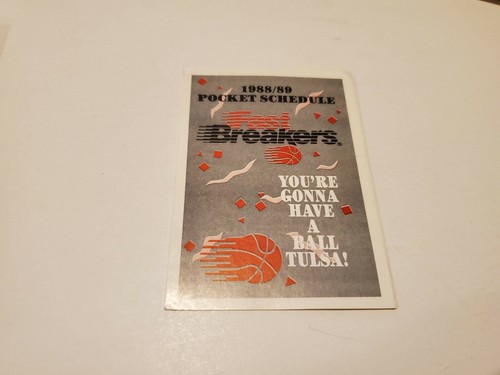 RS20 Tulsa Fast Breakers 1988/89 CBA Basketball Pocket Schedule ...