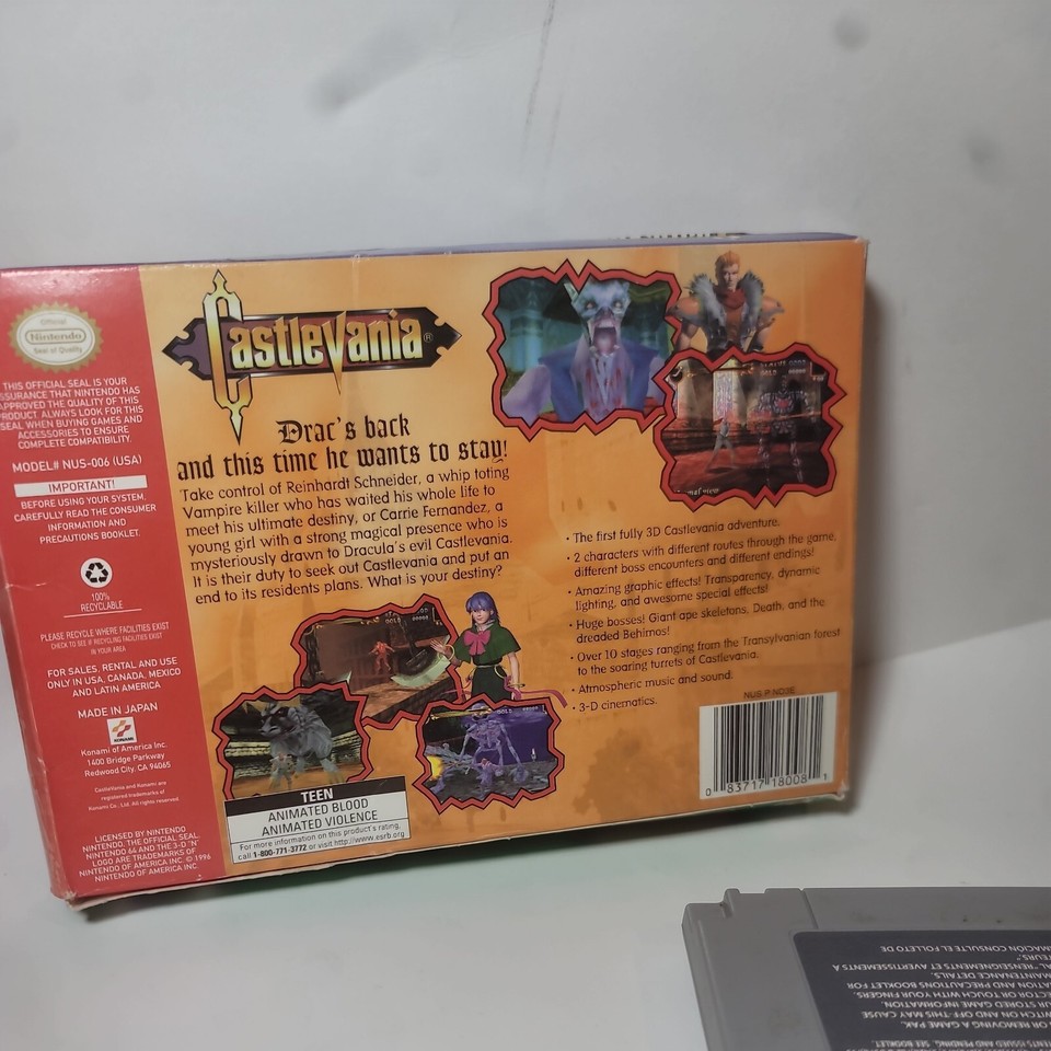 Castlevania (Nintendo 64, 1999) N64 With Original Box RESEALED NO ...