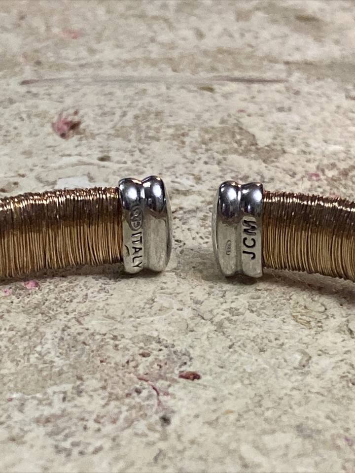 DESIGNER JCM JACMEL MAURITIUS ITALY GOLD OVER STERLING SILVER CUFF ...