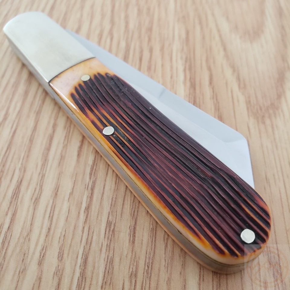 Queen Barlow Folding Knife 1095HC Steel Wharncliffe Blade Jigged Bone ...