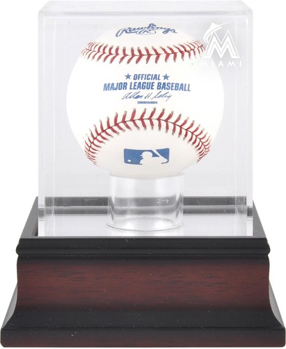 Miami Marlins Mahogany Baseball Logo Display Case Fanatics Authentic ...