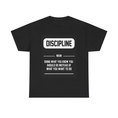 Discipline graphic T Shirt GYM Workout gear Unisex Heavy Cotton Tee ...