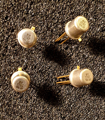 4 pc. BC178C Transistor to-18 PNP 30V 0,3 - Telefunken- Gold leads ...