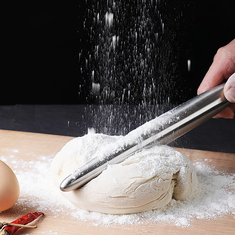 1Pc Stainless Steel Rolling Pin Kitchen Utensils Dough Roller Baking ...