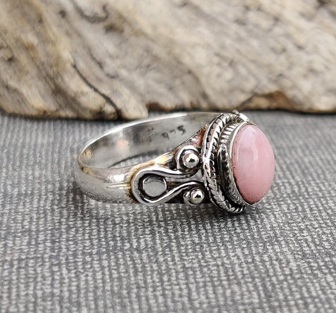 Pink Opal handmade Jewelry ring 925 Sterling Silver All Size Available ...