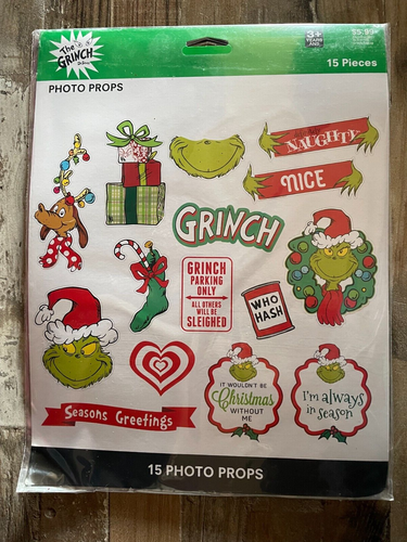 How the Grinch Stole Christmas 15 Piece Photo Prop Set NEW Decor Dr ...