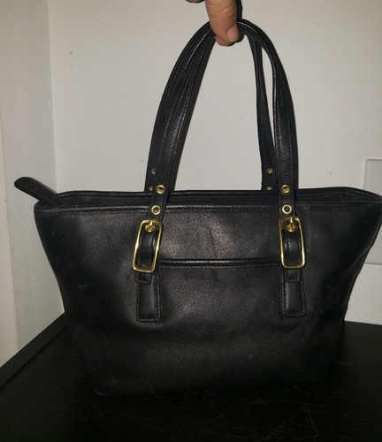 Coach 9846 Black Leather Legacy West Mini Market Purse Small Tote | eBay