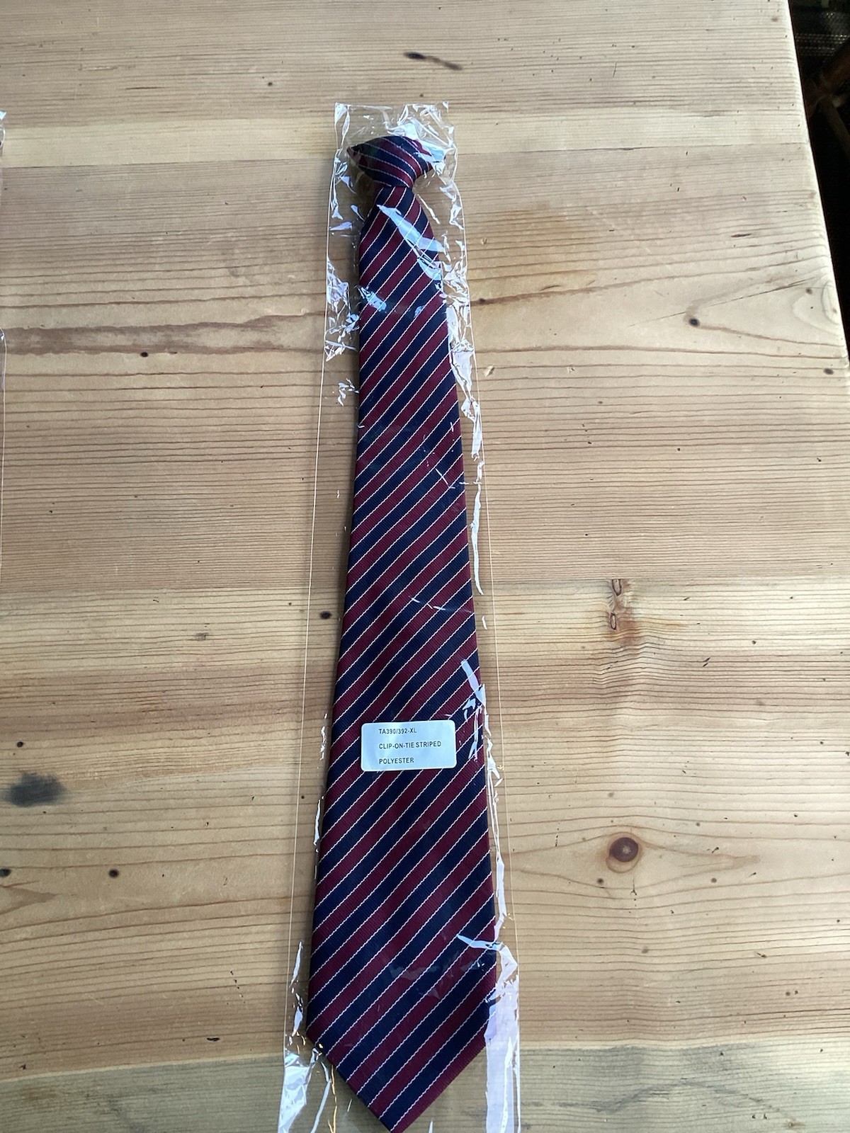 Louis Martin Men’s Tie Clip On Striped Blue And Maroon Large 20 Inches ...