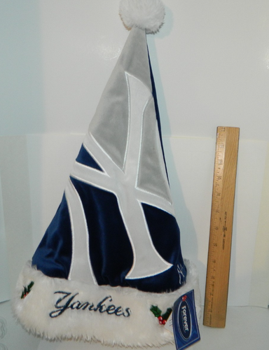 New York Yankees Christmas SANTA HAT CAP PLUSH Blue Grey 2 COLOR 18 ...