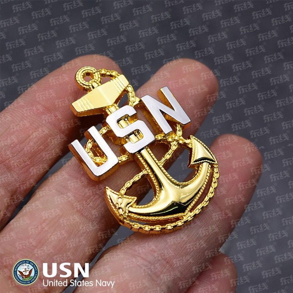 US UNITED STATES NAVY USN OFFICER LAPEL SERGEANT HAT PIN CAP BADGE ...