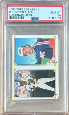1987 Topps Stickers Hardback Test BARRY BONDS PSA 10 | eBay
