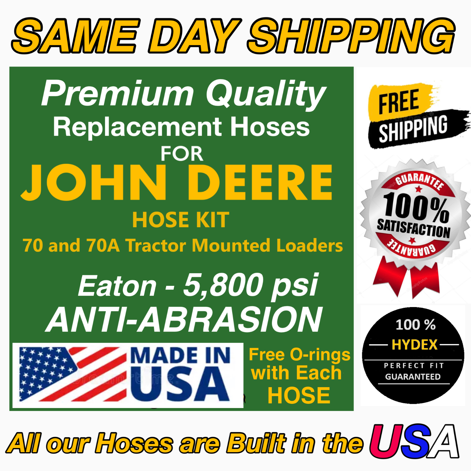 Hydraulic HOSE KIT for 70 & 70A John Deere Tractor Mounted Loaders 5800 ...