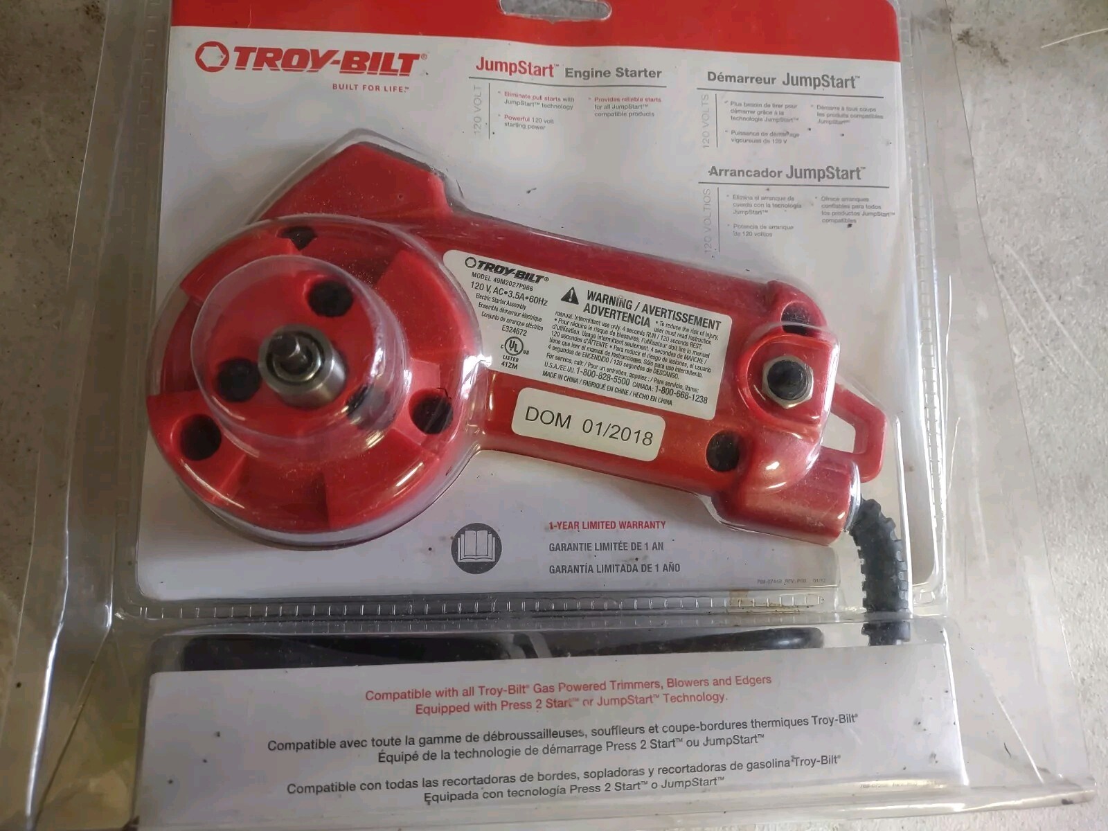 Troy-Bilt Jump Press 2 Start Electric Engine Starter 84931841178 | eBay