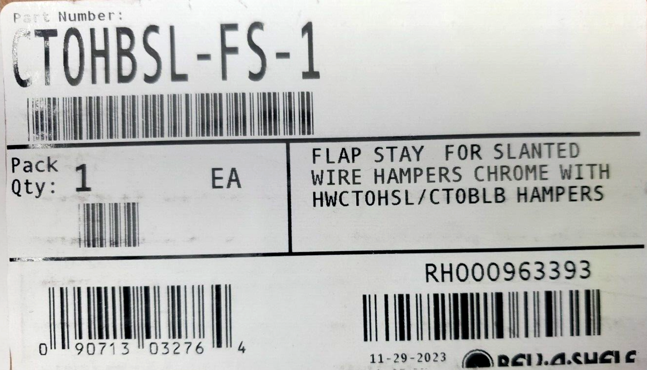 Replacement Flap Stay for Sidelines Tilt Out Hampers, Chrome, BASKET NO ...