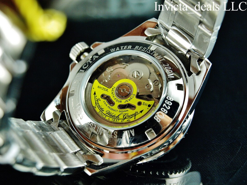 Invicta Men's 40mm Pro Diver AUTOMATIC NH35A BLACK DIAL Silver Watch | eBay