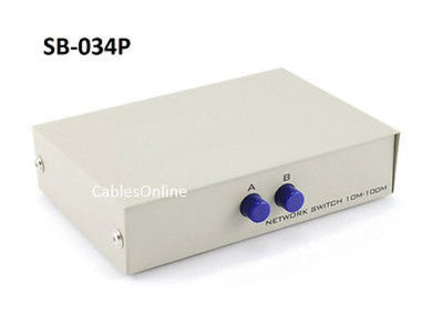 Compact 2-Way RJ45 Ethernet Network Push Button Metal Mini Switch Box ...