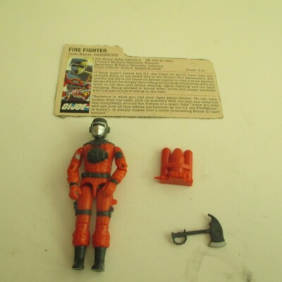 GIJOE 1985 Fire Fighter BARBECUE Mostly Complete with Filecard G I GI ...