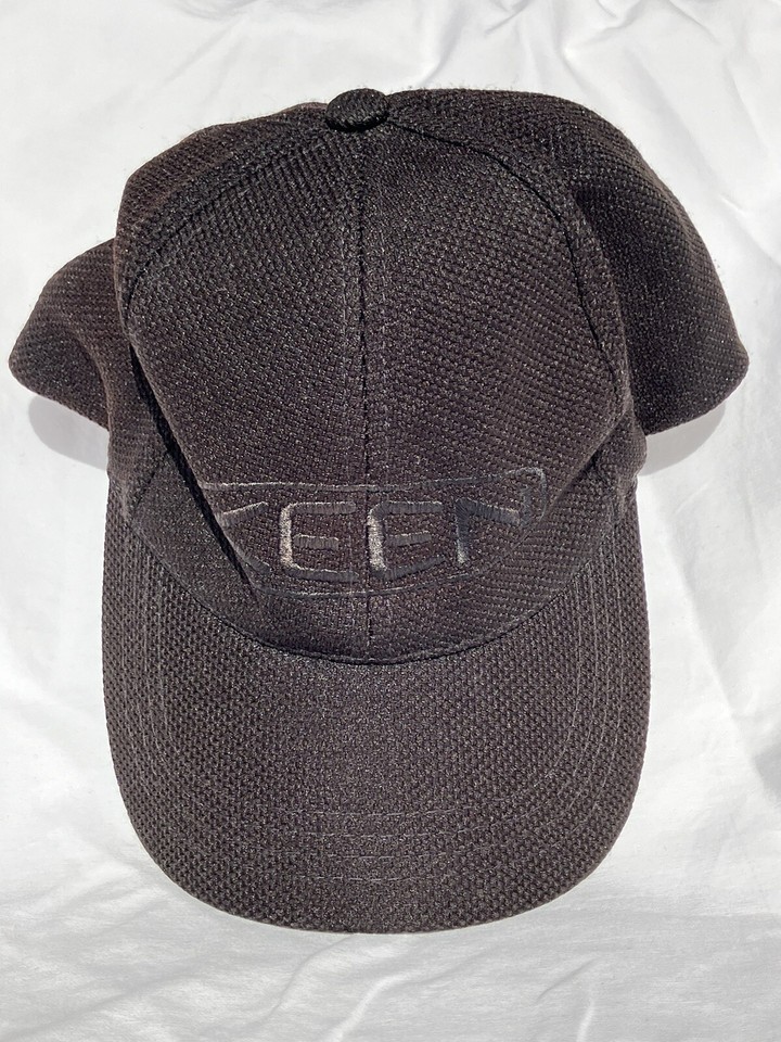 KEEN HIKING OUTDOORS BASEBALL CAP BLACK MENS ONE SIZE EMBROIDERED HAT ...