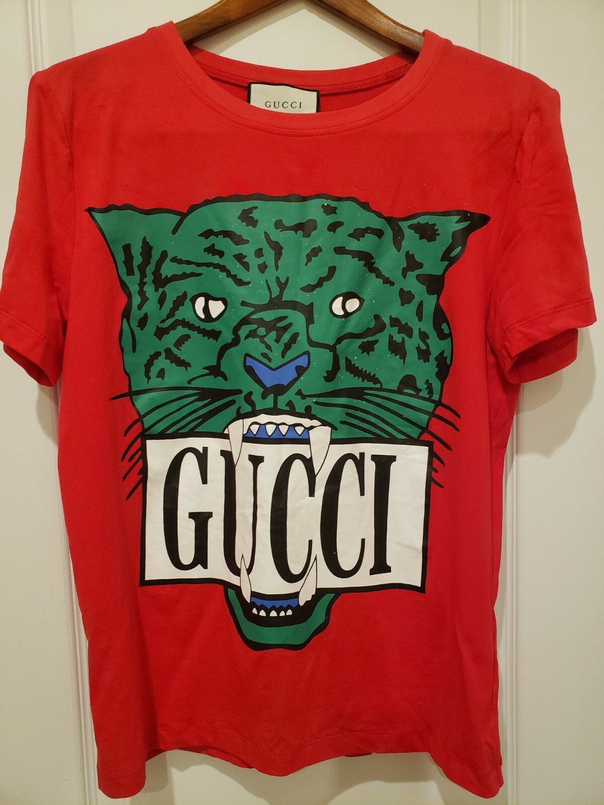 GUCCI Oversized Cotton T-shirt In Red - Gem