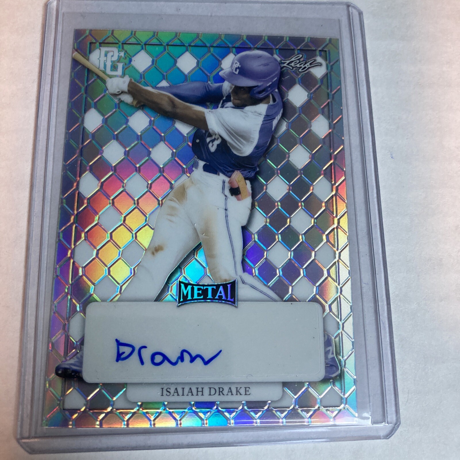 2022 Leaf Metal 1/1 Auto Isaiah Drake Rainbow Silver MA-ID1 Atlanta ...