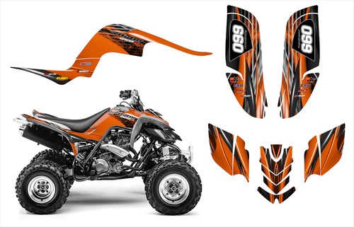 YAMAHA RAPTOR 660 660R CUSTOM GRAPHICS DECAL STICKER KIT #3333 ORANGE ...