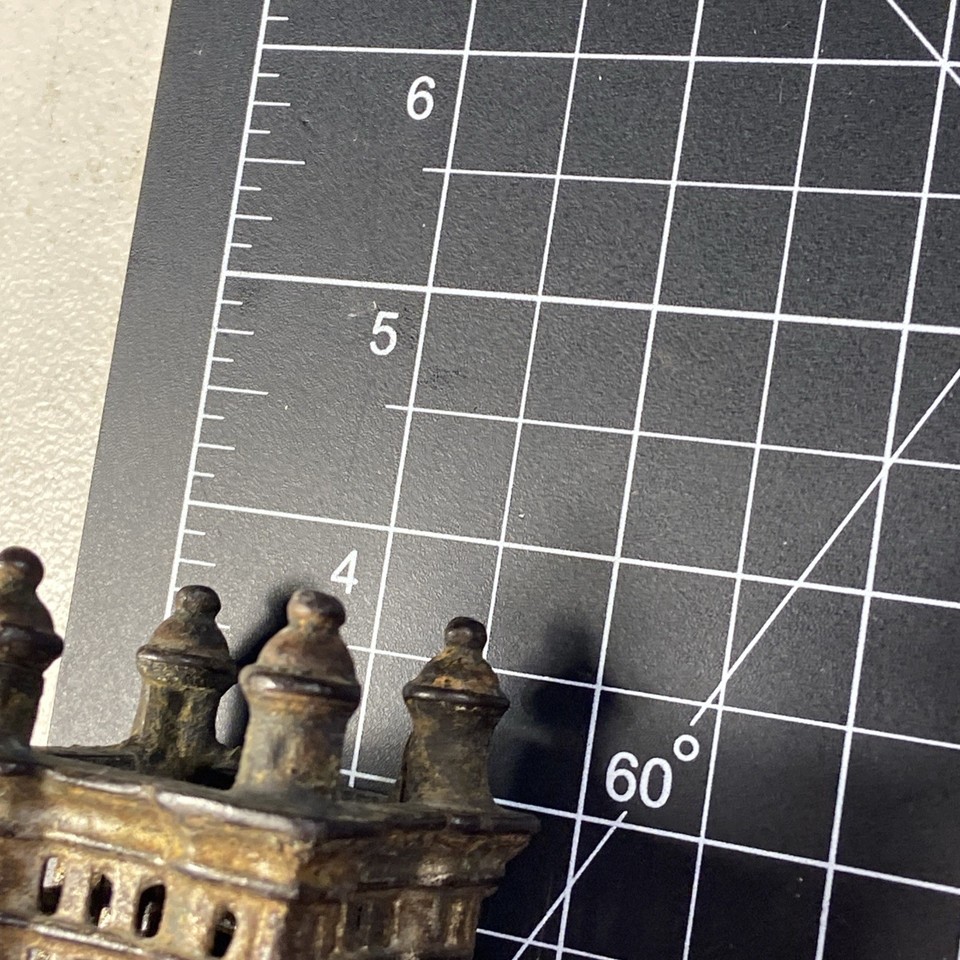 Antique Cast Iron Bank Tower Building Coin Piggy Bank - Quick Release ...