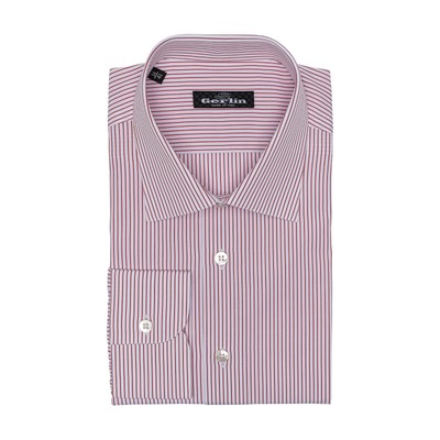 690$ LUXURY GERLIN Shirt Striped Red - White Cotton 16 - 41 3C ZILLI | eBay