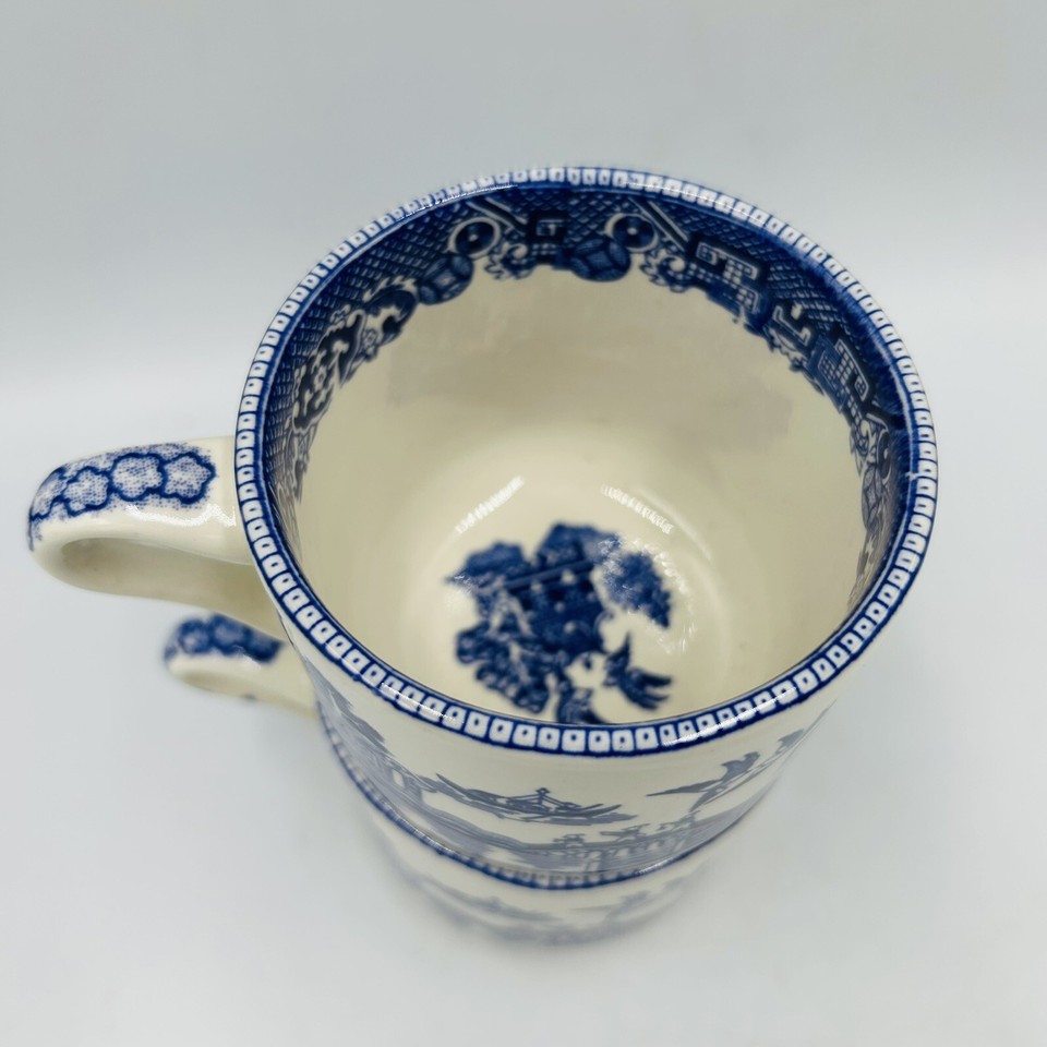 2 Vtg Buffalo China Blue Willow Coffee Mug Tea Cup Restaurant Ware ...