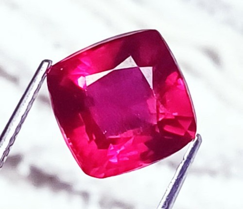 Loose Gemstone Natural Red Ruby Cushion Shape 7.05 Ct Certified With ...
