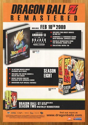 2009 Dragon Ball Z DVDs Print Ad/Poster Vegeta Official DBZ GT Anime ...