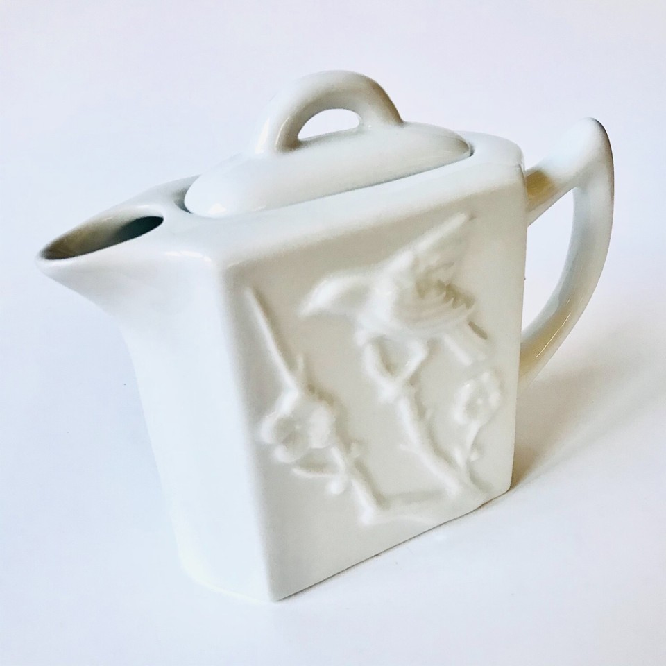 Rosanna Tea Pot - White Porcelain, Embossed Bird on Branch| | eBay
