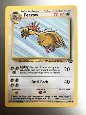 Pokemon TCG - Fearow 36/64 Jungle Set Uncommon — LP | eBay