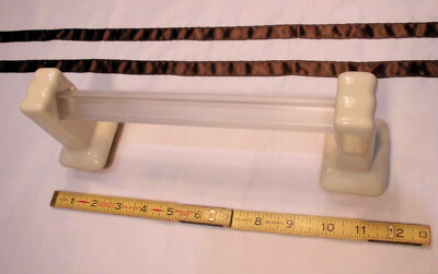 Art Deco *Antique white* Ceramic Towel Bar / Posts / Brackets + 24 ...